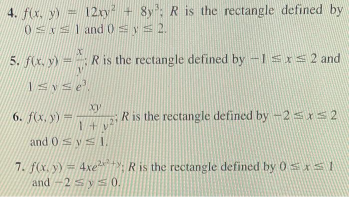 Solved 2. f(x,y)=x+2y;R is the rectangle defined by −1≤x≤2 | Chegg.com