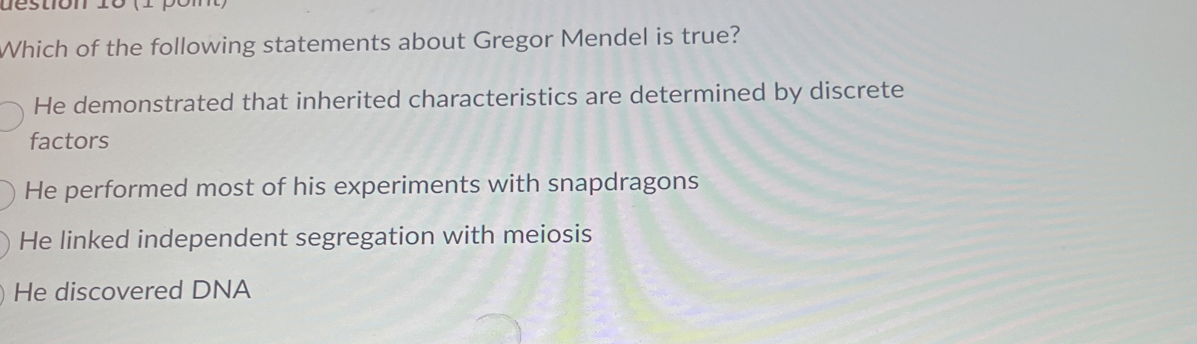 Solved Which of the following statements about Gregor Mendel | Chegg.com