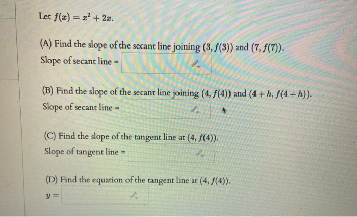 Solved 110 1.0 -1 Calculate the slope of the secant line | Chegg.com