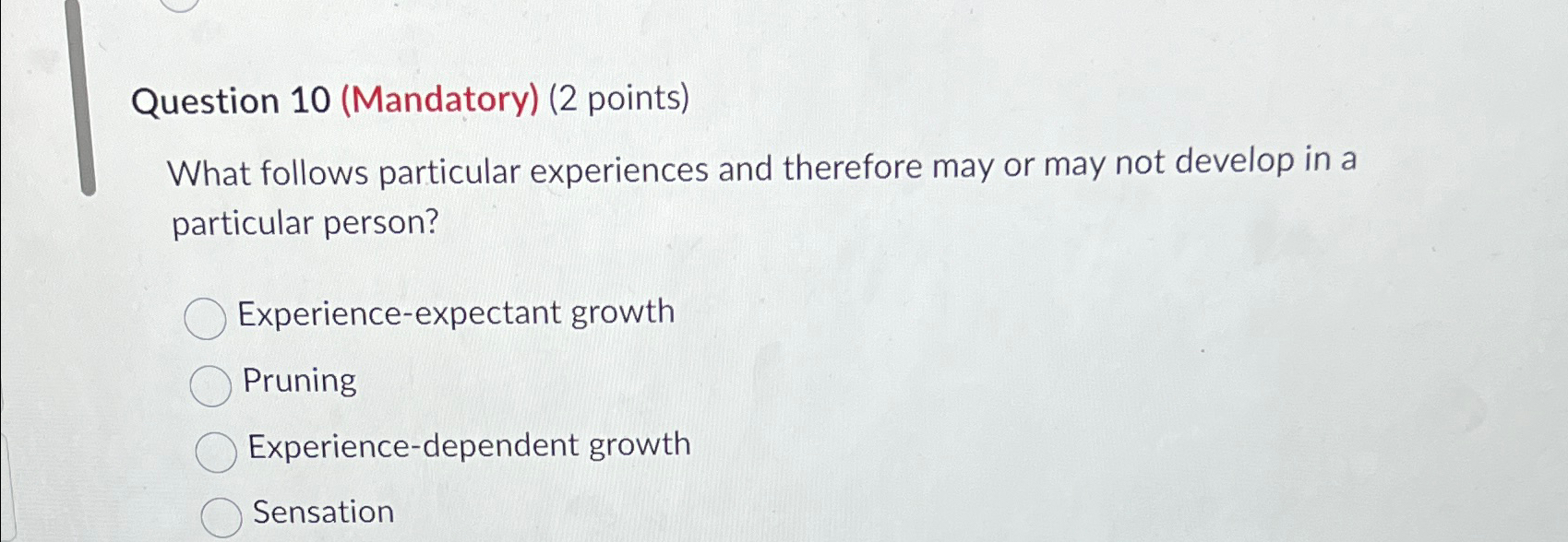 Solved Question 10 (Mandatory) (2 ﻿points)What follows | Chegg.com