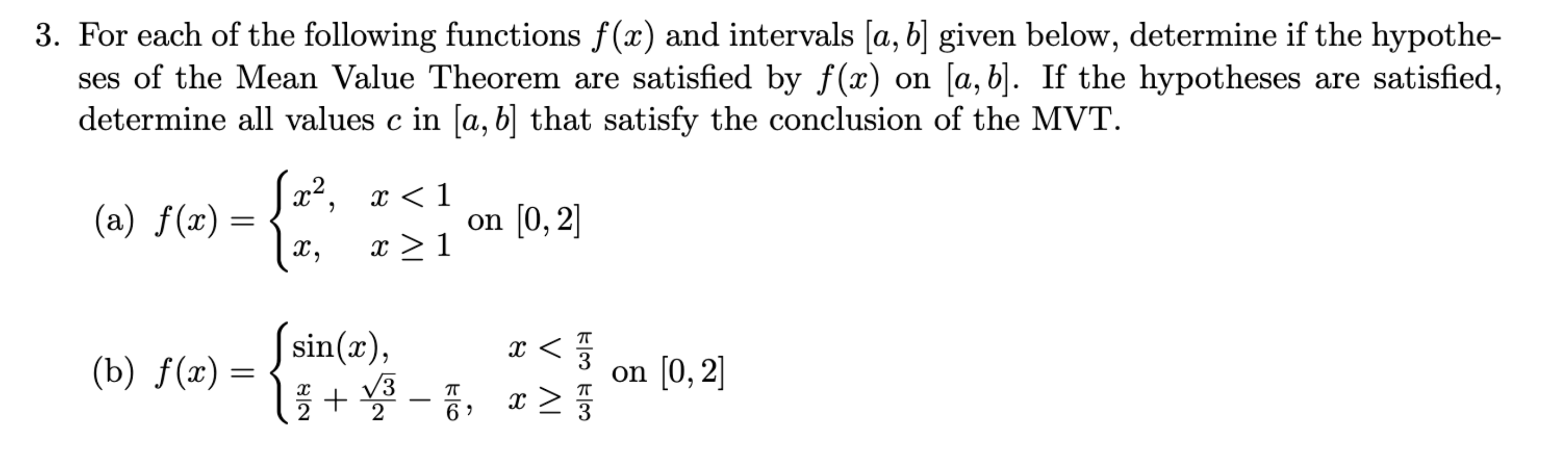 Solved solve part b please too For each of the following | Chegg.com
