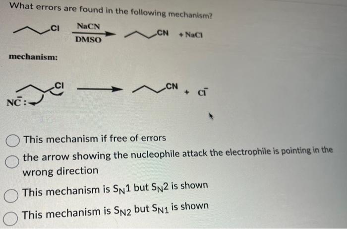 Solved What errors are found in the following mechanism? | Chegg.com
