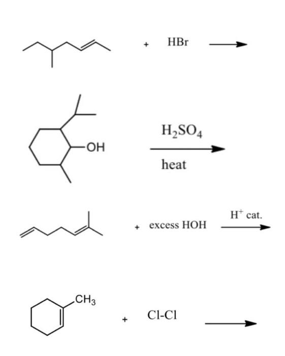 Solved +HBr H2SO4 heat +Cl−Cl | Chegg.com