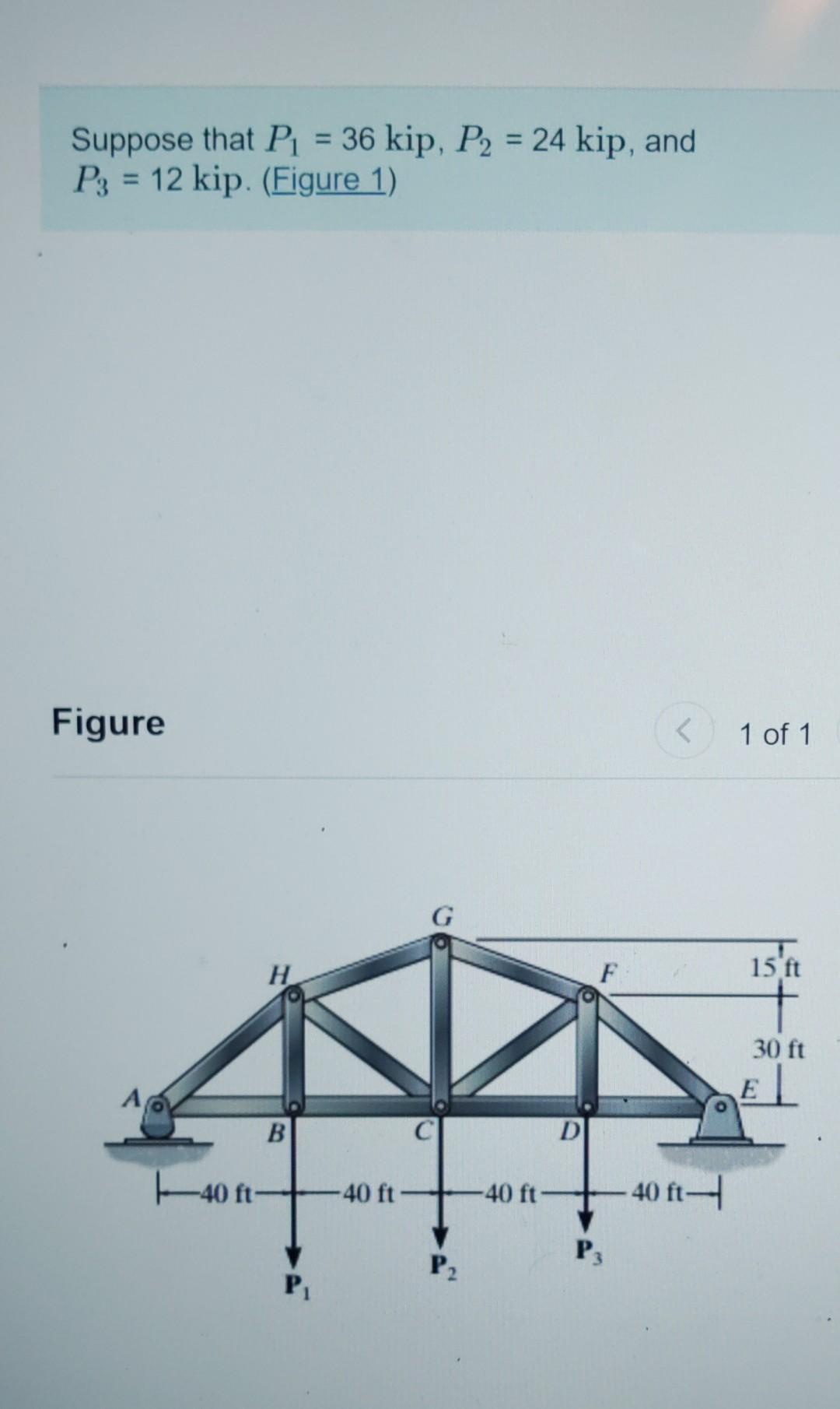Solved Suppose that P1=36 kip, P2=24 kip, and P3=12 kip. | Chegg.com