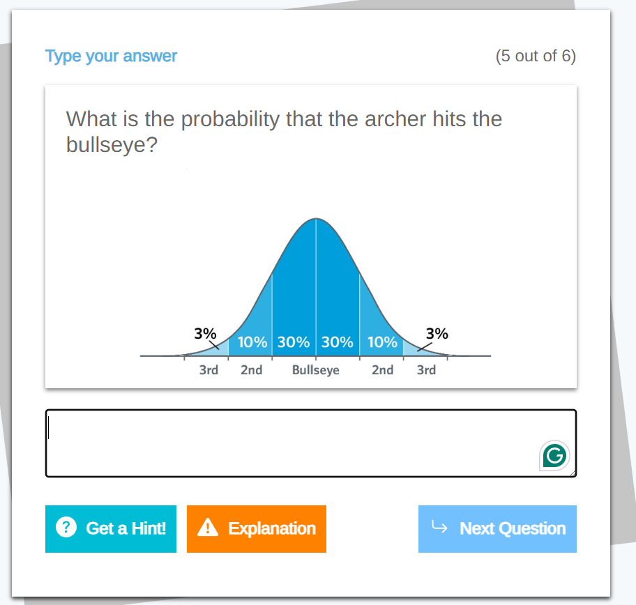 Solved Type your answer(5 ﻿out of 6 )What is the probability | Chegg.com