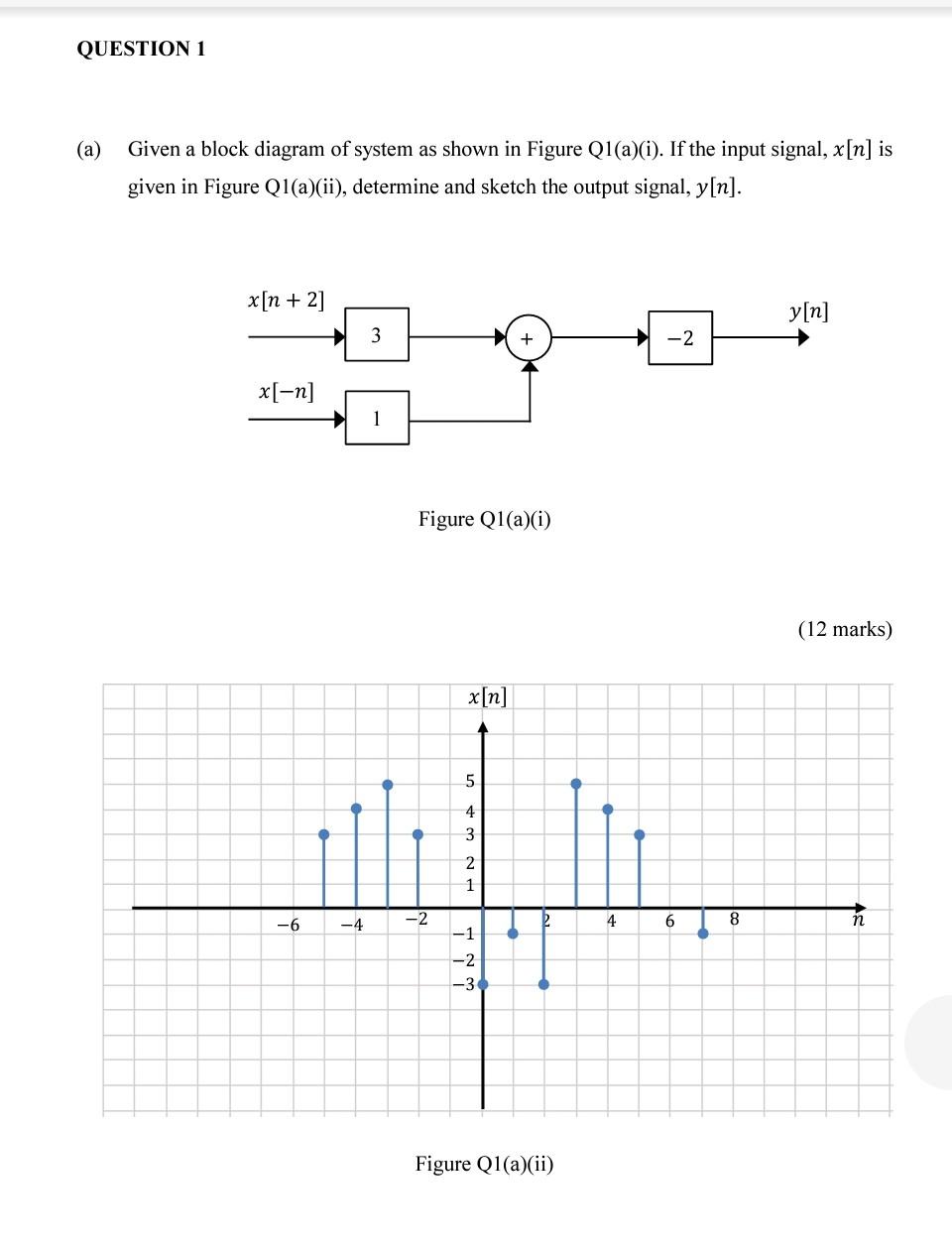 Solved QUESTION 1 (a) Given a block diagram of system as | Chegg.com