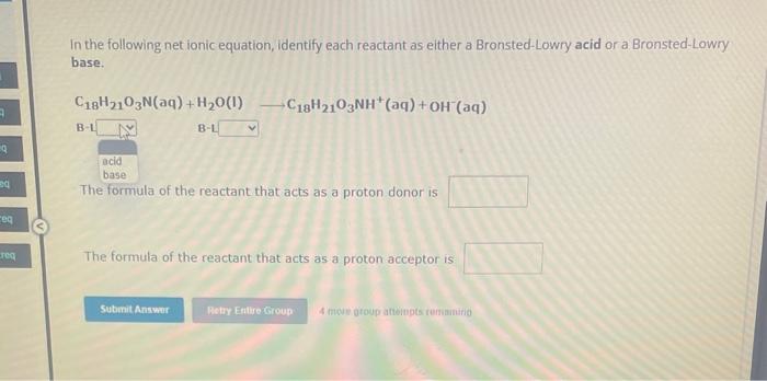 Solved In the following net ionic equation, identify each | Chegg.com