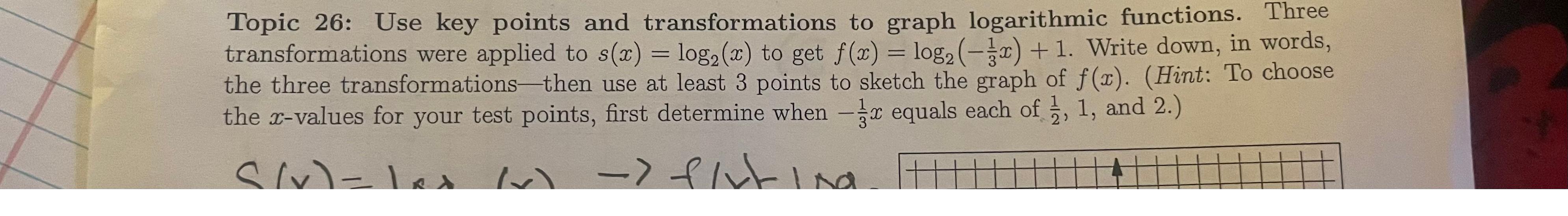 Solved Topic 26: Use key points and transformations to graph | Chegg.com