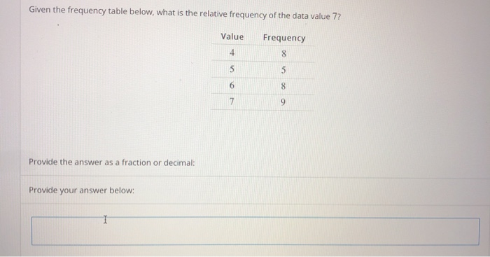 Solved Question 5 Given the frequency table below, what is | Chegg.com