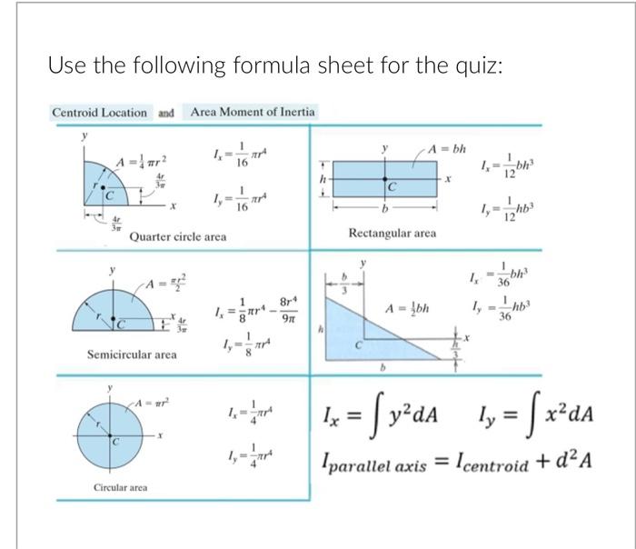 Centroid Formula Sheet