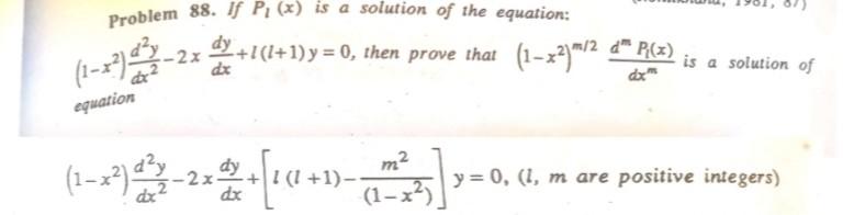 Solved Problem 88. If P. (x) is a solution of the equation: | Chegg.com