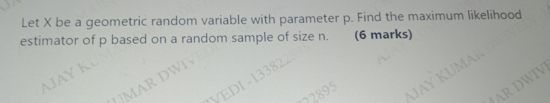 Solved Let x ﻿be a geometric random variable with parameter | Chegg.com