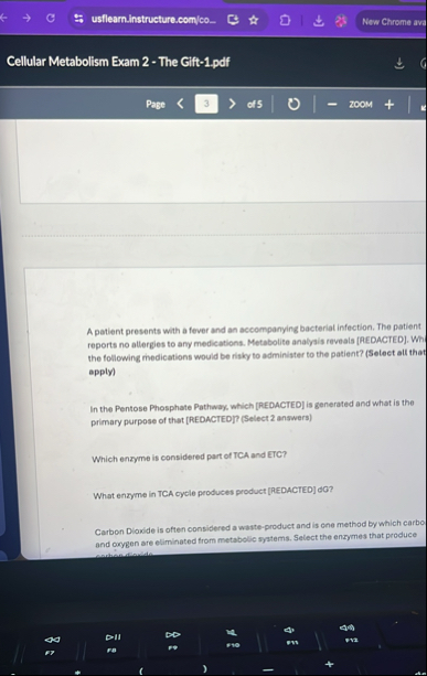 Solved Cellular Metabolism Exam 2 - ﻿The | Chegg.com