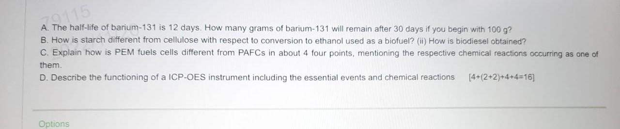 Solved A. The half-life of barium-131 is 12 days. How many | Chegg.com