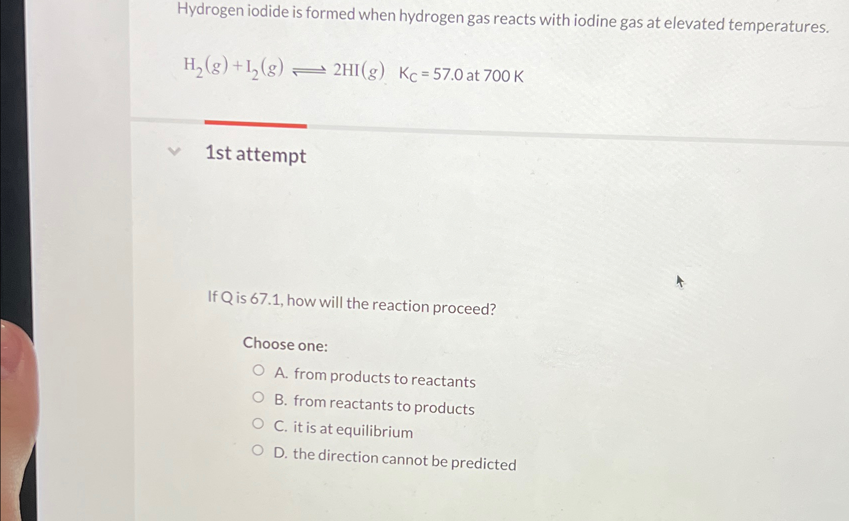 Solved Hydrogen iodide is formed when hydrogen gas reacts | Chegg.com