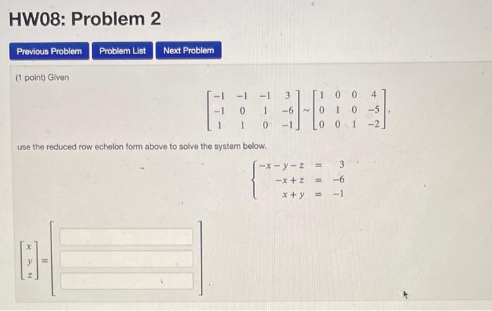 Solved HW08: Problem 2 Previous Problem Problem List Next | Chegg.com Solved HW08: Problem 2 Previous Problem Problem List Next | Chegg.com