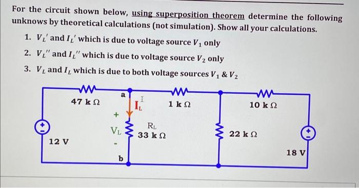 Solved For the circuit shown below, using superposition | Chegg.com