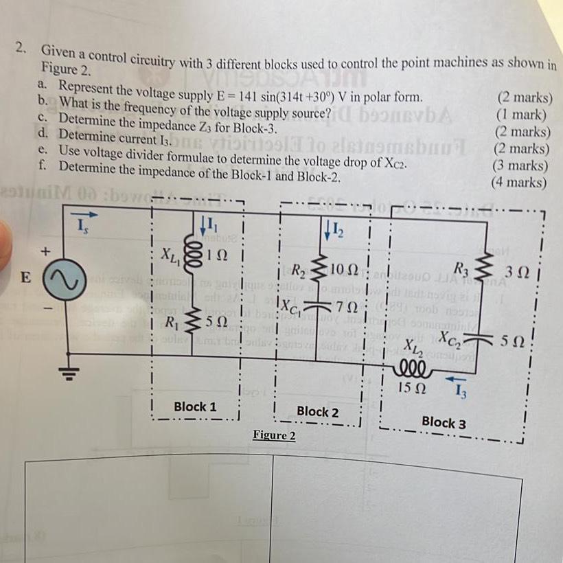Solved Given a control circuitry with 3 ﻿different blocks | Chegg.com