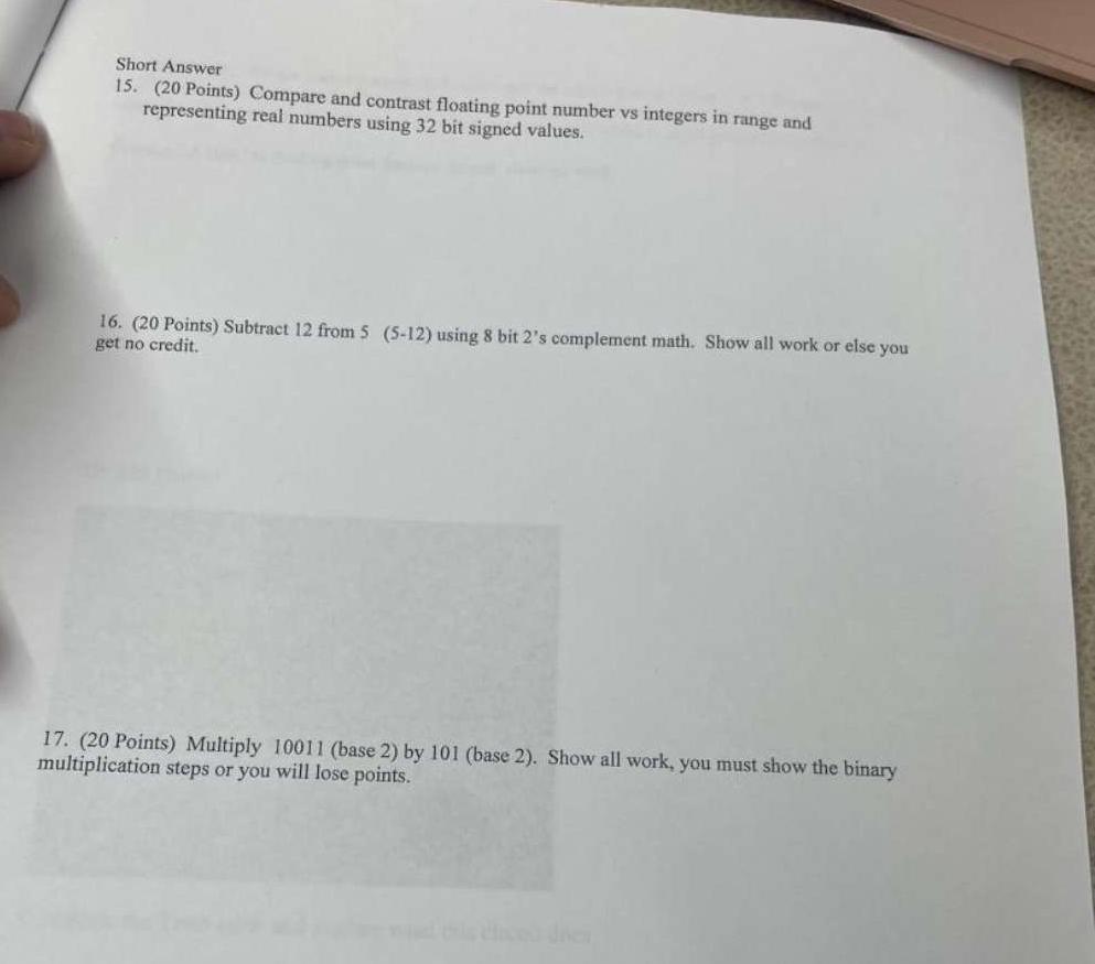 Solved Short Answer15. (20 ﻿Points) ﻿Compare and contrast | Chegg.com
