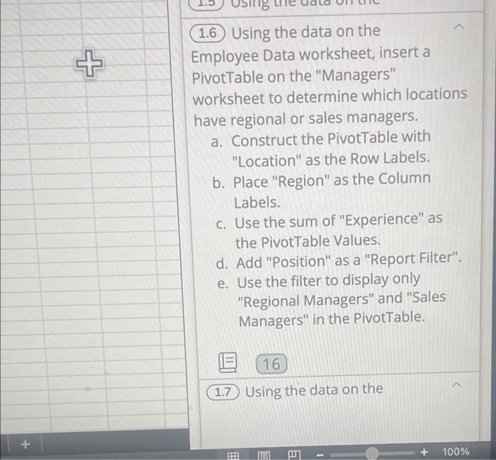 Solved Complete the tasks by adding PivotTables to each | Chegg.com
