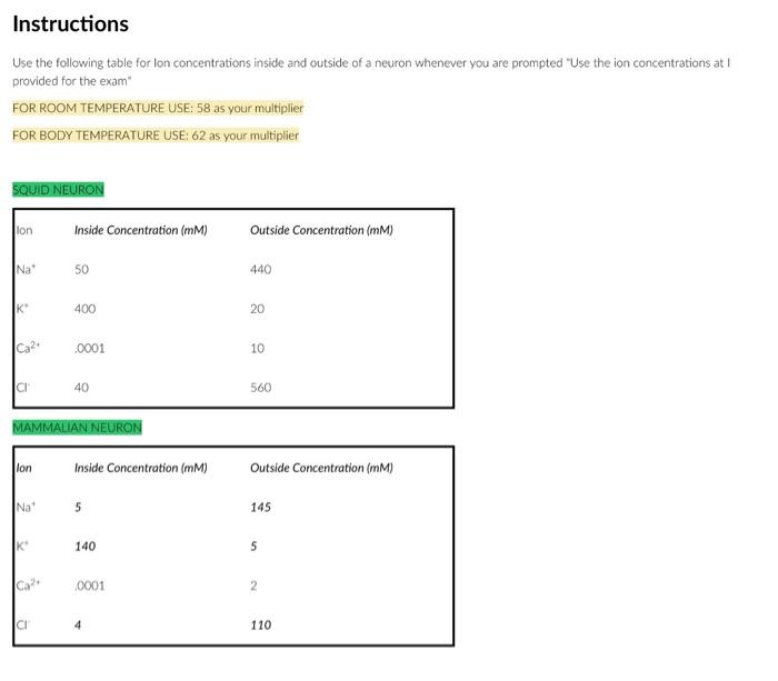Solved Instructions Use the following table for lon | Chegg.com