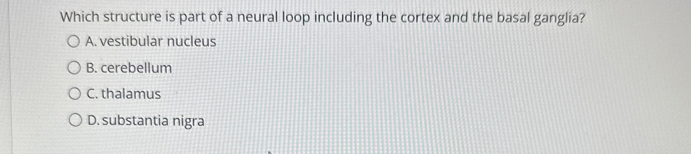 Solved Which structure is part of a neural loop including | Chegg.com