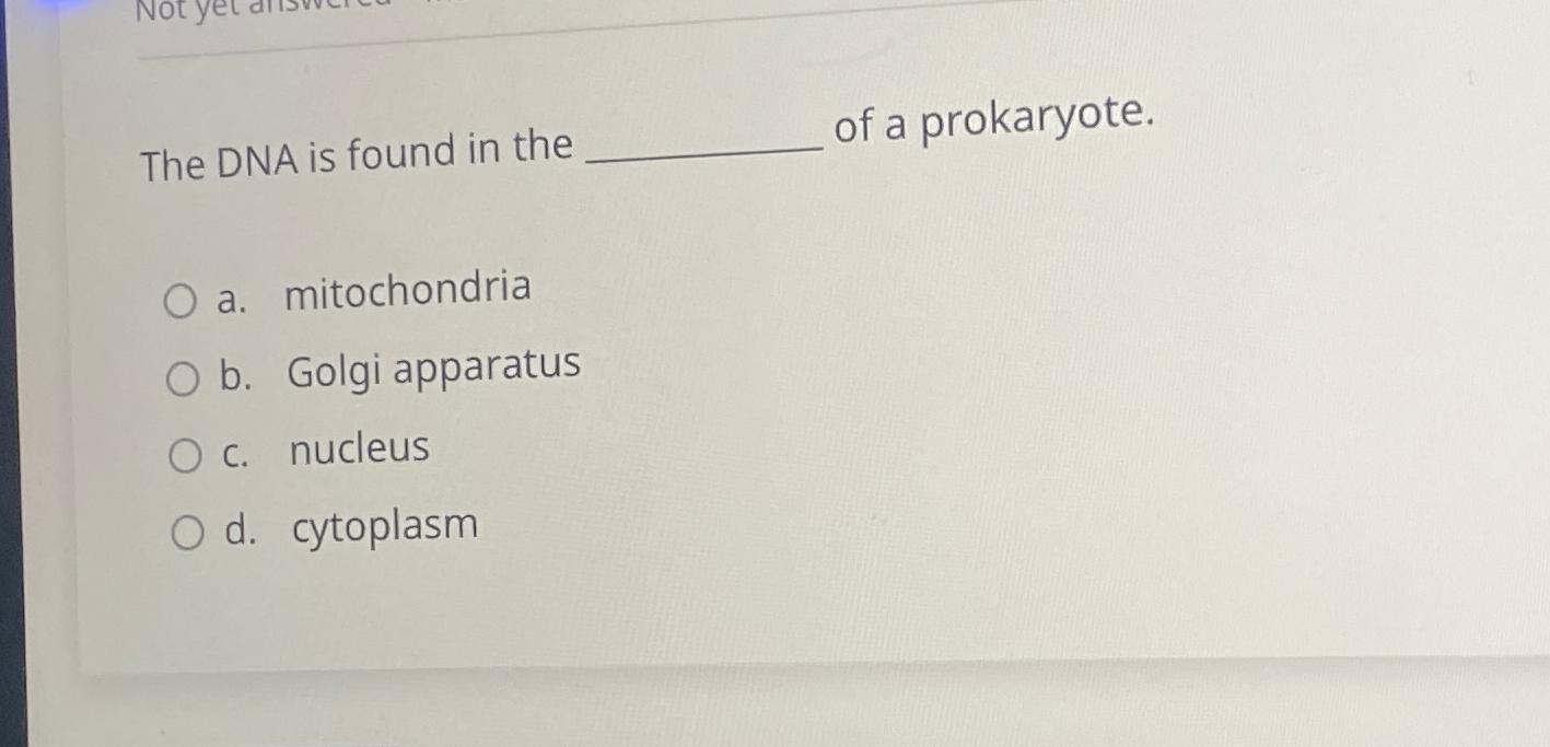 Solved The DNA is found in the of a prokaryote.a. | Chegg.com