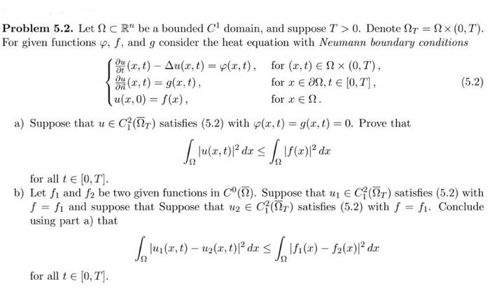 Solved Problem 5.2. Let Ω⊂Rn be a bounded C1 domain, and | Chegg.com