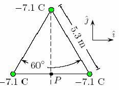 Solved Three point charges are placed at thevertices of an | Chegg.com