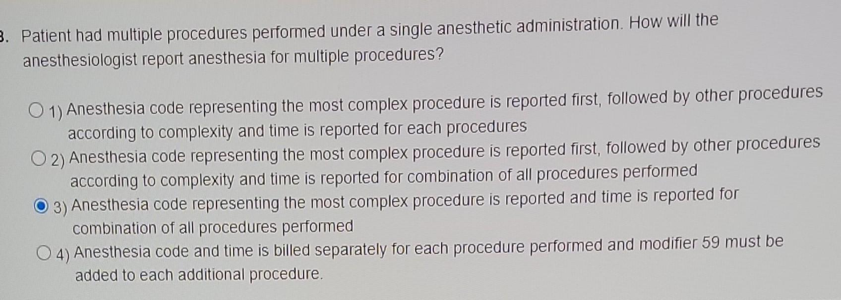Solved Patient had multiple procedures performed under a | Chegg.com