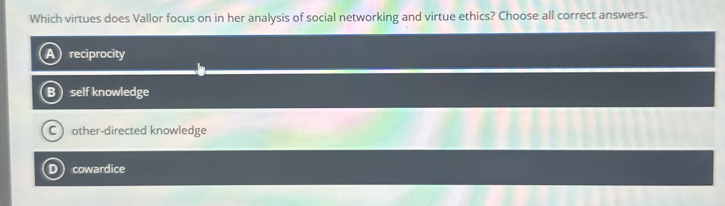 Solved Which virtues does Vallor focus on in her analysis of | Chegg.com