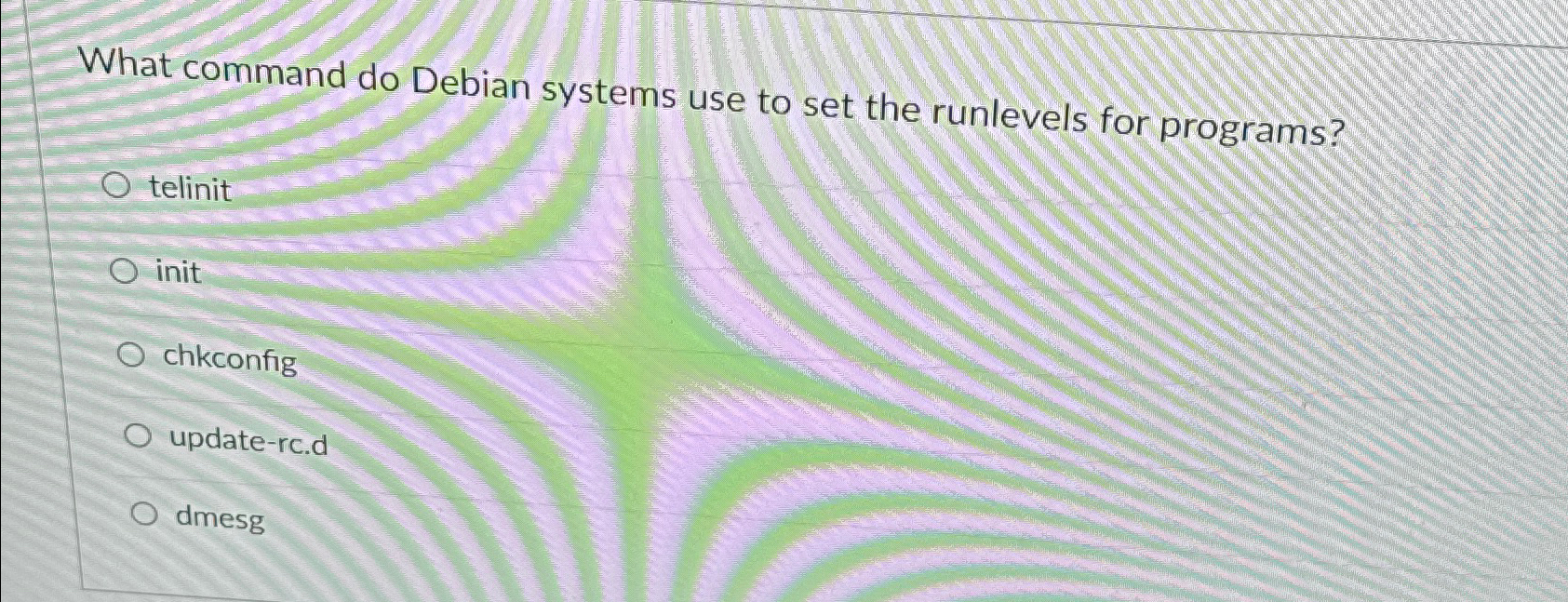 Solved What command do Debian systems use to set the | Chegg.com