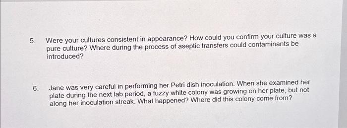 Solved questions 1-9the other images are the bacteria lab we | Chegg.com