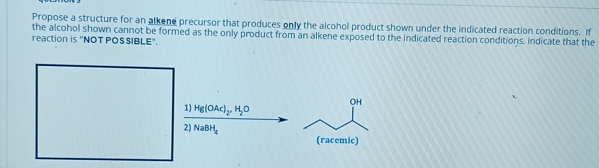 Solved Propose a structure for an alkene precursor that | Chegg.com