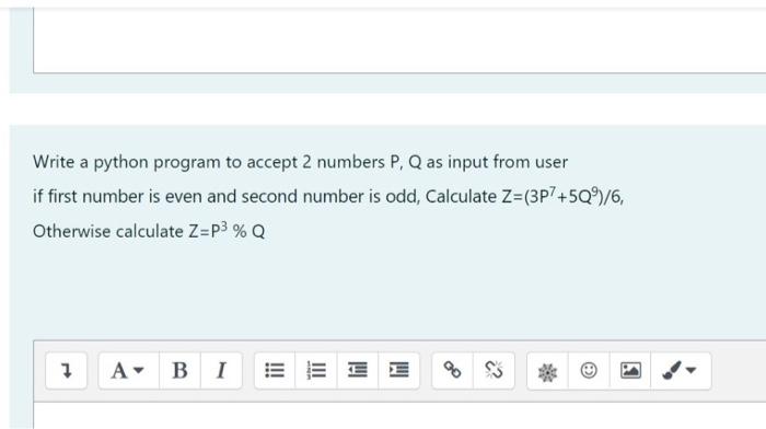 Solved Write A Python Program To Accept 2 Numbers P Q As