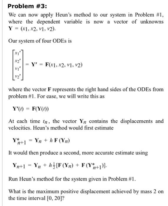 Solved Use Matlabsolve Problem 4 Here Are Problems 3 And 1 4488