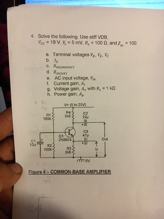 Solved 4. Solve the following. Use stiff VDB, Vcc = 18 V, V | Chegg.com