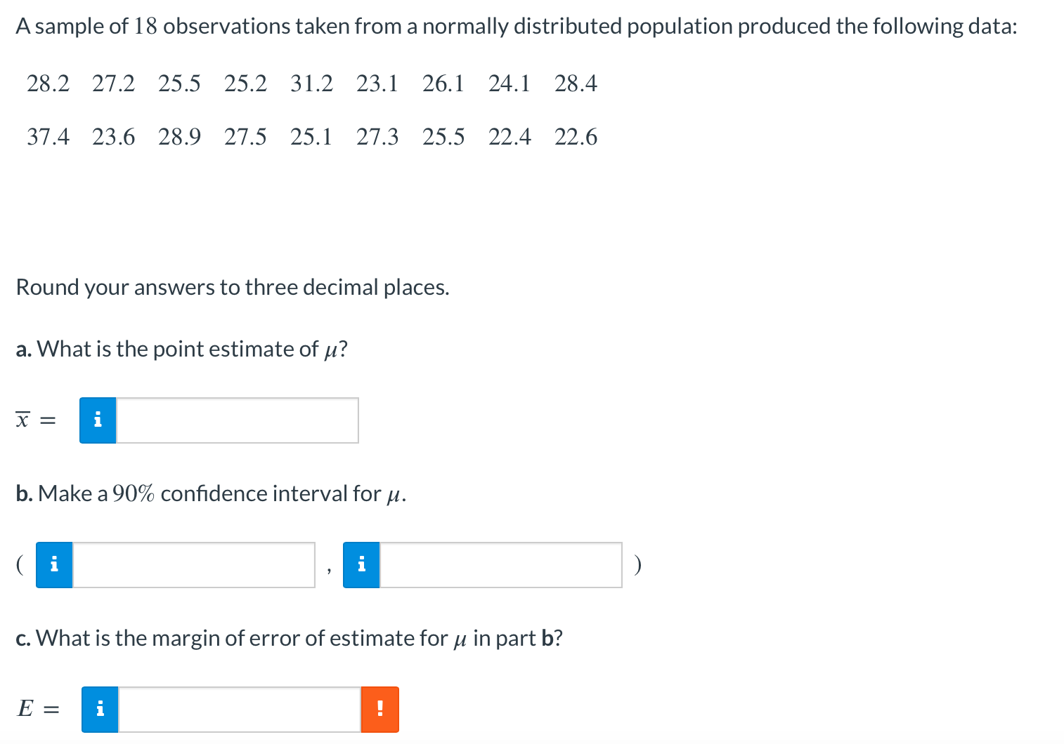 Solved A sample of 18 ﻿observations taken from a normally | Chegg.com
