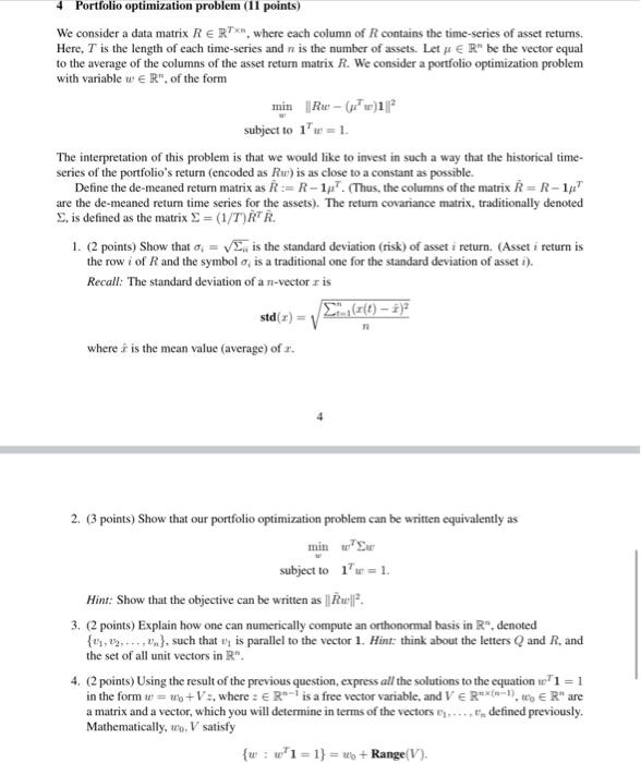Solved We consider a data matrix R∈RT×6, where each column | Chegg.com