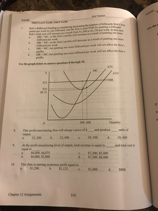 Solved NAME PRINT LAST NAME, FIRST NAME SECTION PERFECT | Chegg.com
