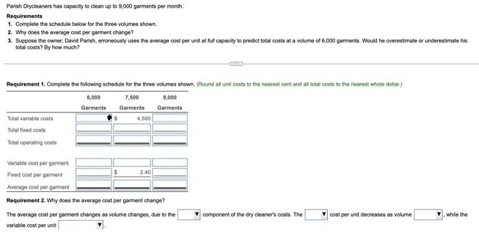 Solved unit decreases as volume while the of 6,000 | Chegg.com