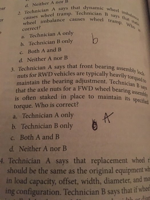 Solved ear mic wheel imbala cian B says that wheel tramp. | Chegg.com
