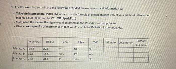 1.) For this exercise, you will use the following | Chegg.com