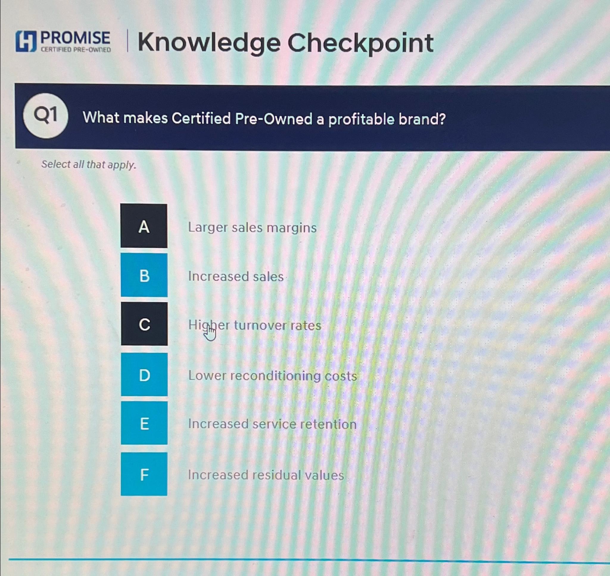 Solved (G) ﻿PROMISE || ﻿Knowledge CheckpointQ1 ﻿What makes | Chegg.com