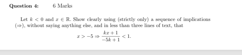 Solved Question 4: ,6 ﻿MarksLet k