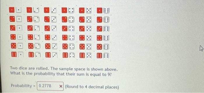 Solved . d. : a Two dice are rolled. The sample space is | Chegg.com