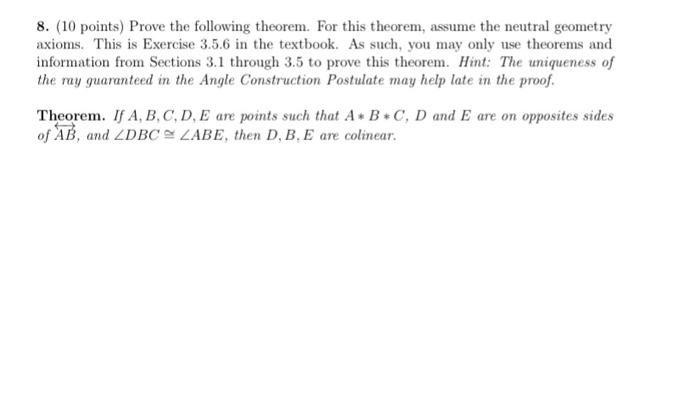 Solved 8. (10 points) Prove the following theorem. For this | Chegg.com