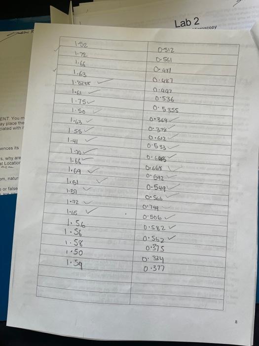 Solved Experiment 2: Using stride length data to predict | Chegg.com