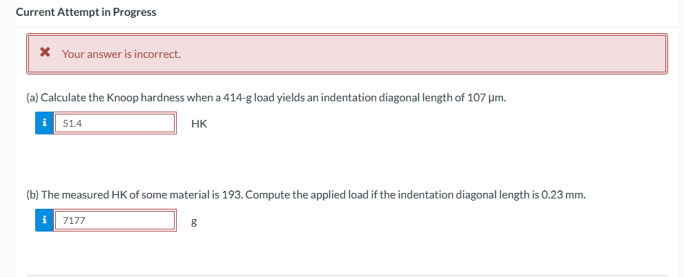 Solved Current Attempt in Progress Your answer is incorrect. | Chegg.com