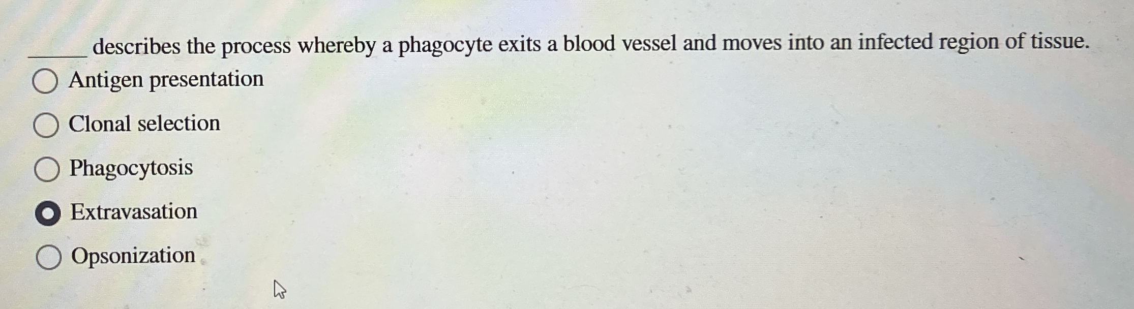 Solved q, ﻿describes the process whereby a phagocyte exits a | Chegg.com